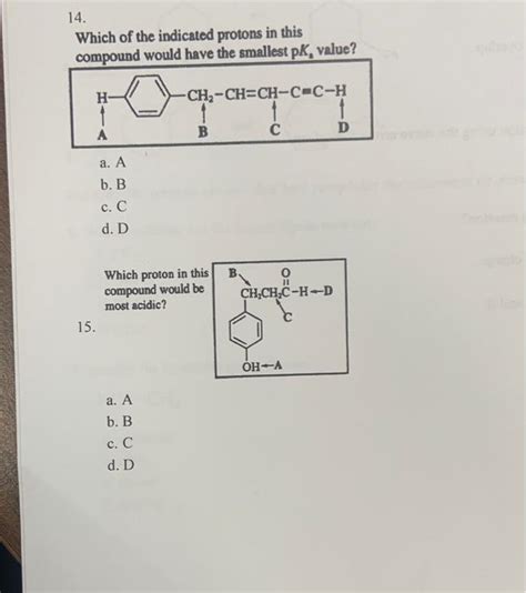 Solved 14 Which Of The Indicated Protons In This Compound