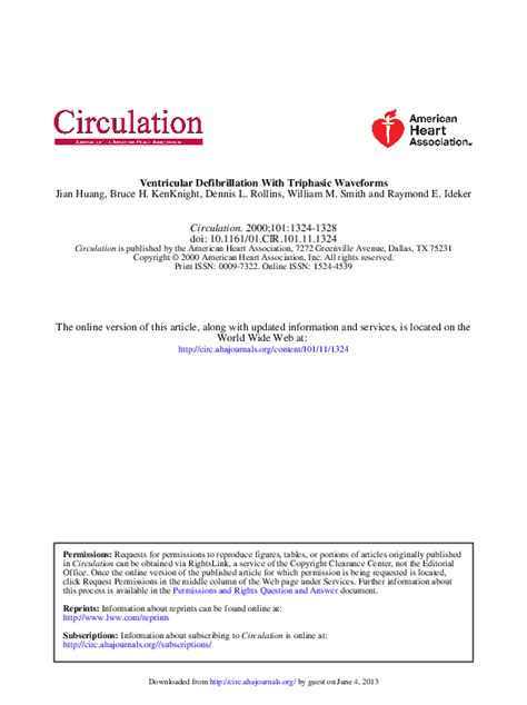 Pdf Ventricular Defibrillation With Triphasic Waveforms Bruce H Kenknight