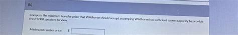 Solved Given That The Minimum Transfer Price At Full