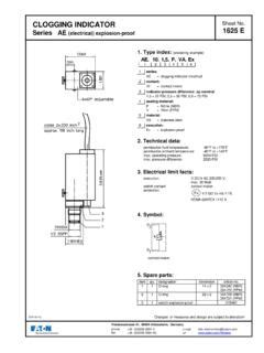 CLOGGING INDICATOR Sheet No Clogging Indicator Sheet No Pdf PDF4PRO
