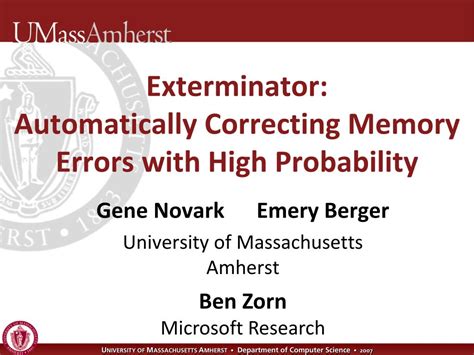 Ppt Exterminator Automatically Correcting Memory Errors With High