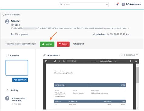 workflow example po approval and submission filecloud docs server