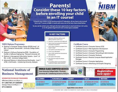 It Certificate And Diploma Courses From Nibm Education Synergyy