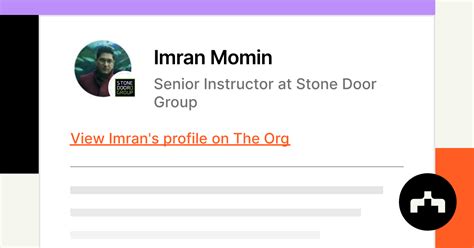 Imran Momin Senior Instructor At Stone Door Group The Org