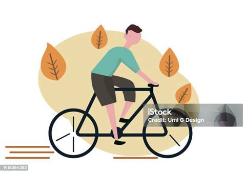 가을 시즌에 사이클링하는 남자 자전거 벡터 일러스트 레이 션 10월에 대한 스톡 벡터 아트 및 기타 이미지 10월 11월 가을 Istock