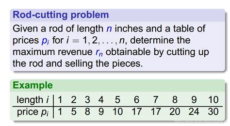 动态规划之钢条切割问题——rod Cutting Problemrod Cutting Problem Csdn博客