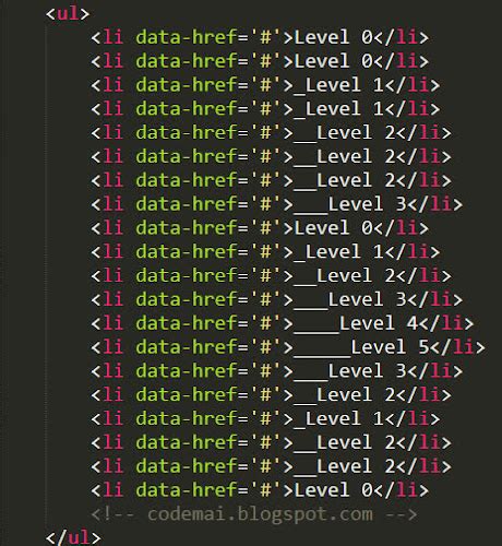 Unlimited Multi Level Dropdown Menu Using Dashes With Javascript