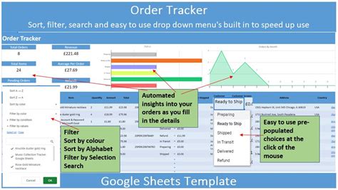 Order Tracker Template For Google Sheets MasterBundles