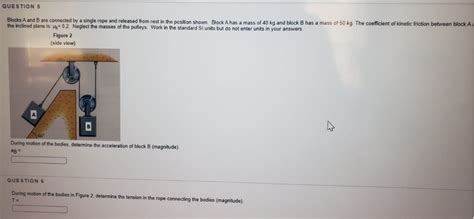 Solved QUESTION Blocks A And B Are Connected By A Single Chegg