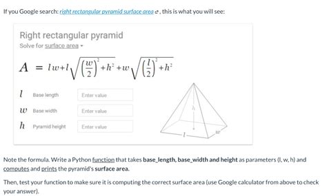 Pyramid Surface Area Formula