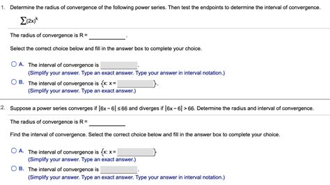 Solved 1 Determine The Radius Of Convergence Of The