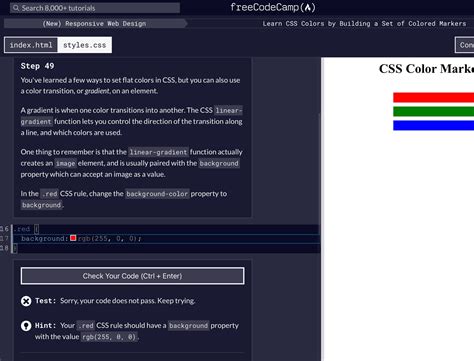 Issue In Challenge49 In Css Markers Html Css The Freecodecamp Forum