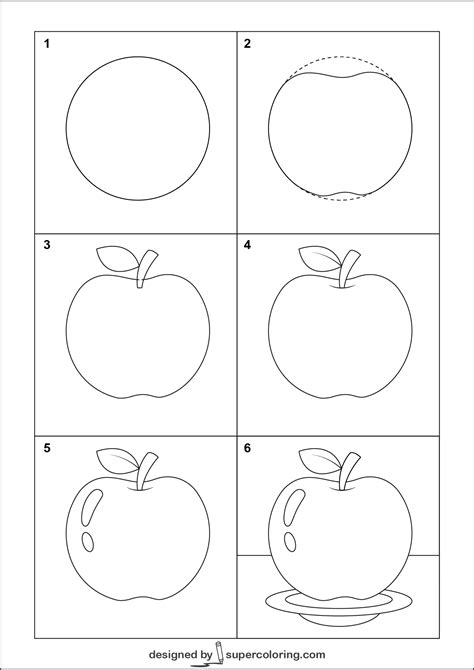 How To Draw An Apple Easy Free Printable Puzzle Games