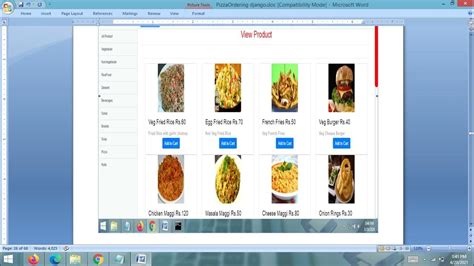 Project Report Online Pizza Ordering System Python Django Youtube