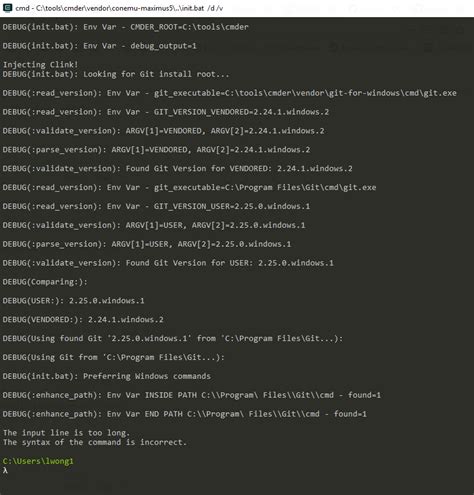 Initbat Throws The Input Line Is Too Long Error · Issue 2247 · Cmderdevcmder · Github