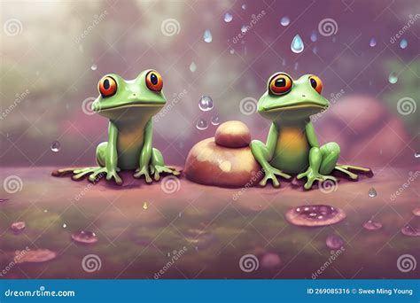 Image Of The Cartoon Character Anthropomorphic Frog Stock Illustration