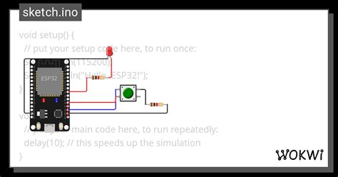 O Led Pushbutton Wokwi Esp32 Stm32 Arduino Simulator