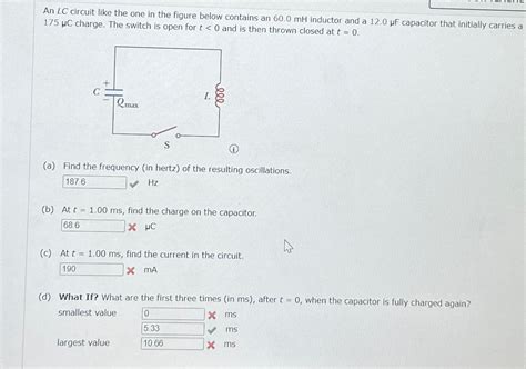 Solved An C ﻿circuit Like The One In The Figure Below