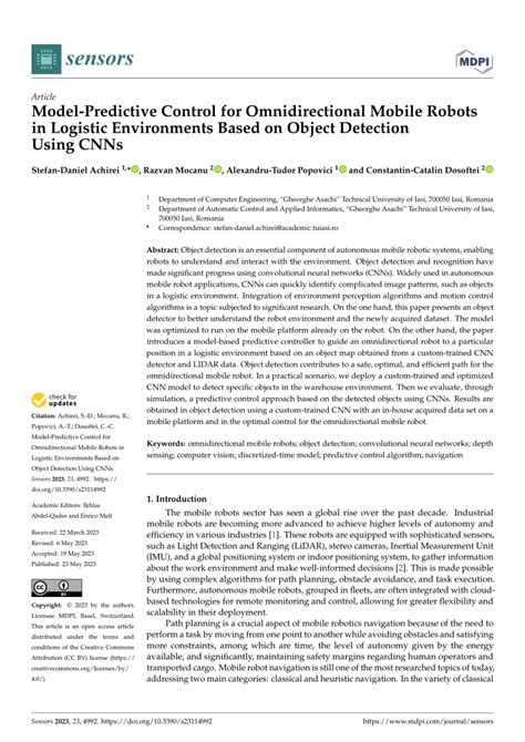 pdf model predictive control for omnidirectional mobile robots in