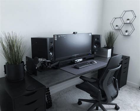 Black Desk Set Up At Zane Morrison Blog
