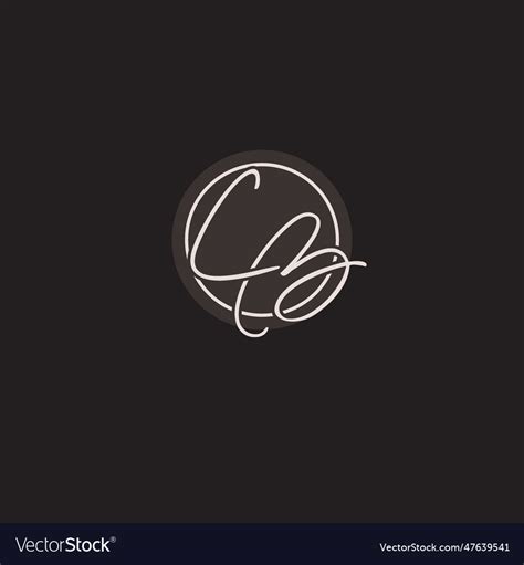 Initials Cb Logo Monogram With Simple Circle Line Vector Image