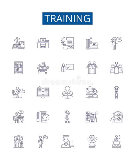 Training Line Icons Signs Set Design Collection Of Education Coaching