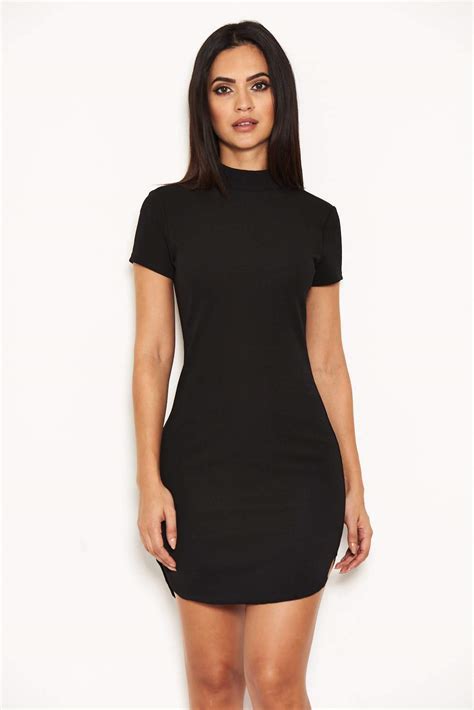 Black High Neck Bodycon Mini Dress Product Details