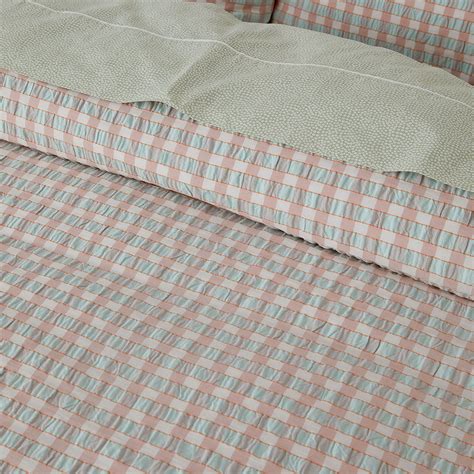 Shop Leah Quilt Cover Blushsage Check Online Bed Bath N Table