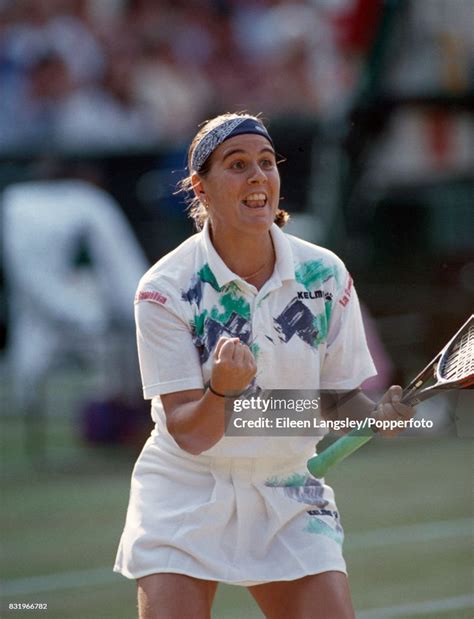 Conchita Martinez Of Spain At The Moment Of Victory Over Martina