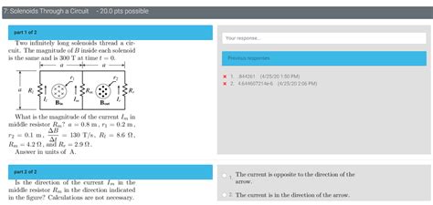 Solved Solenoids Through A Circuit Pts Possible Chegg