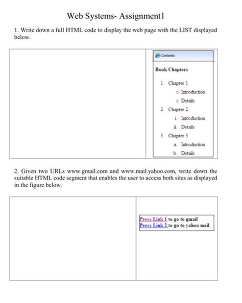 Solved Web Systems Assignmentl 1 Write Down A Full Html