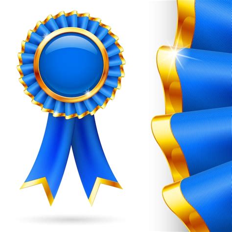 Premium Vector Blue Award Ribbon