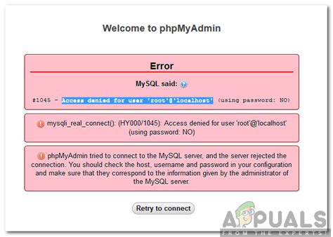 How To Fix Access Denied For User Rootlocalhost Error On Mysql