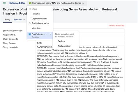 Template Editor — Genestack User Tutorials 10 Documentation