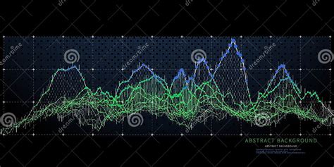Abstract Background Color Graph From Points On Curves Technology Concept Virtual Points Data