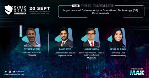 Cysec Global On Linkedin Panelists Paneldiscussion Otsecurity Cybersecurity Itsecurity…