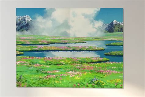 에덴미술 원룸 인테리어 영화 패브릭 포스터 대형 가리개 커튼 하울의 움직이는성c 위시버킷