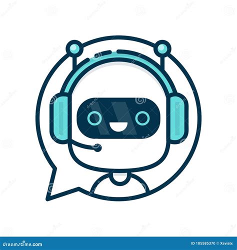 Cute Smiling Funny Robot Chat Bot Stock Vector Illustration Of