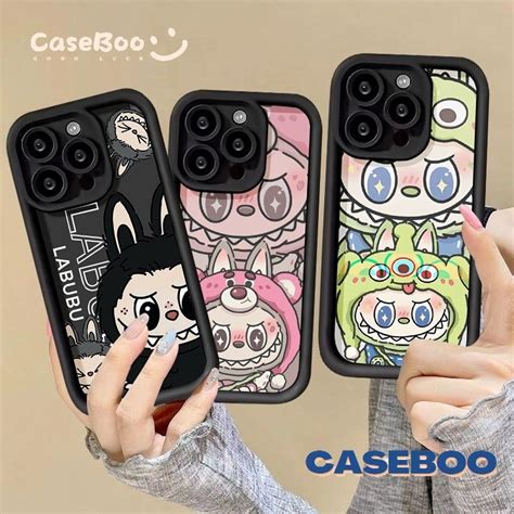 Jual Caseboo Kartun Manis Pop Mart Labubu Lucu Pasangan Casing Hp Kompatibel Untuk Iphone Xr