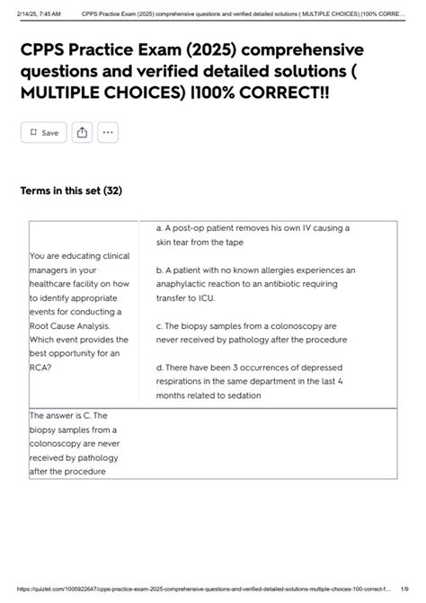 Cpps Practice Exam 2025 Comprehensive Questions And Verified Detailed Solutions Multiple