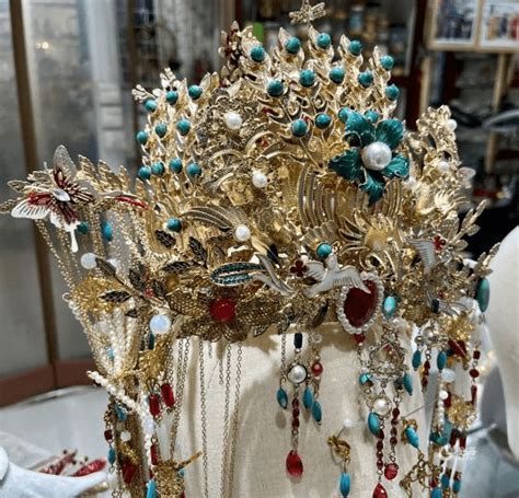 镜像微观巧手制簪花领略国风新风尚 发簪 凤冠 作品