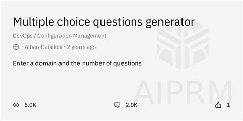Prompt Multiple Choice Questions Generator By Alban Gabillon Aiprm For Chatgpt