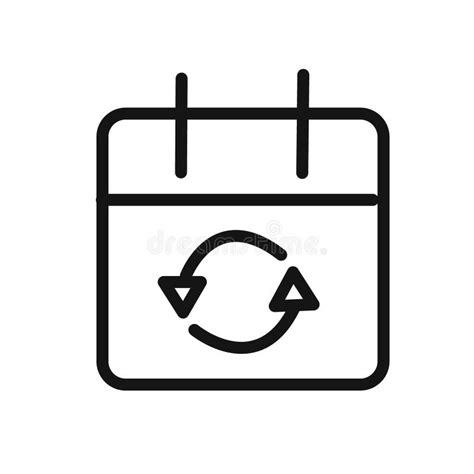 Update Calendar Icon Linear Vector Graphics Sign Stock Illustration Illustration Of Month