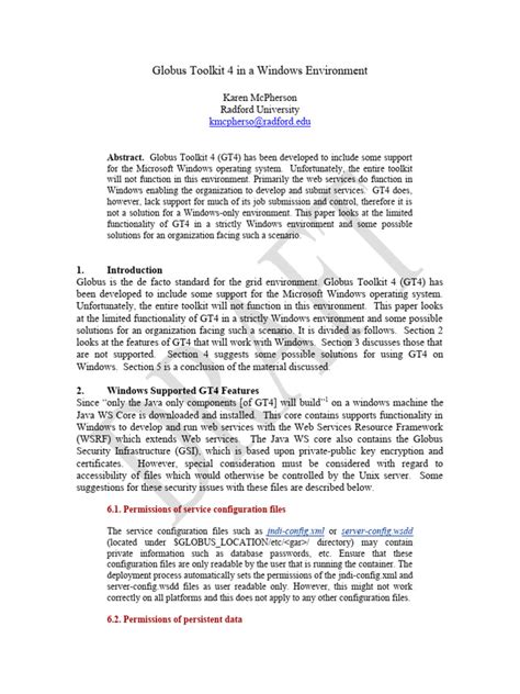 Globus Toolkit 4 In A Windows Environment Pdf Grid Computing Java