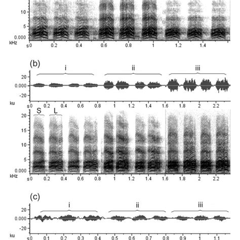 Spectrogram And Waveform Views Of The Three Loud Call Types A The V