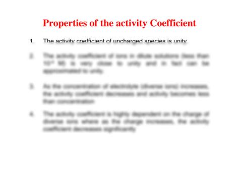 Solution Activity And Activity Coefficients Studypool