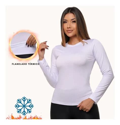 Camiseta Térmica Feminina Peluciada Moletom Roupa De Frio Mercadolivre