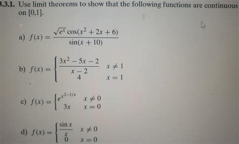 [answered] 3 3 1 Use Limit Theorems To Show That The Following Kunduz