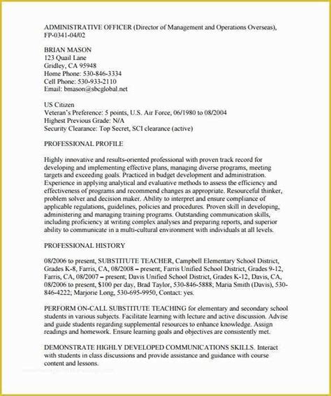 Free Federal Resume Template Of Sample Resumes Federal Resume Or