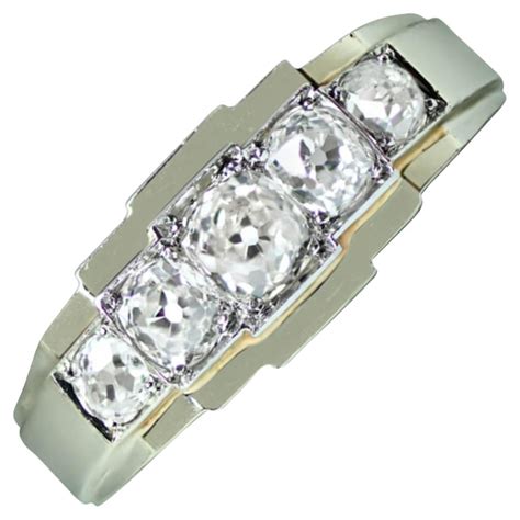 Vintage Gold Wave Band 025ct Diamond 18k Yellow Gold Ring Weddding